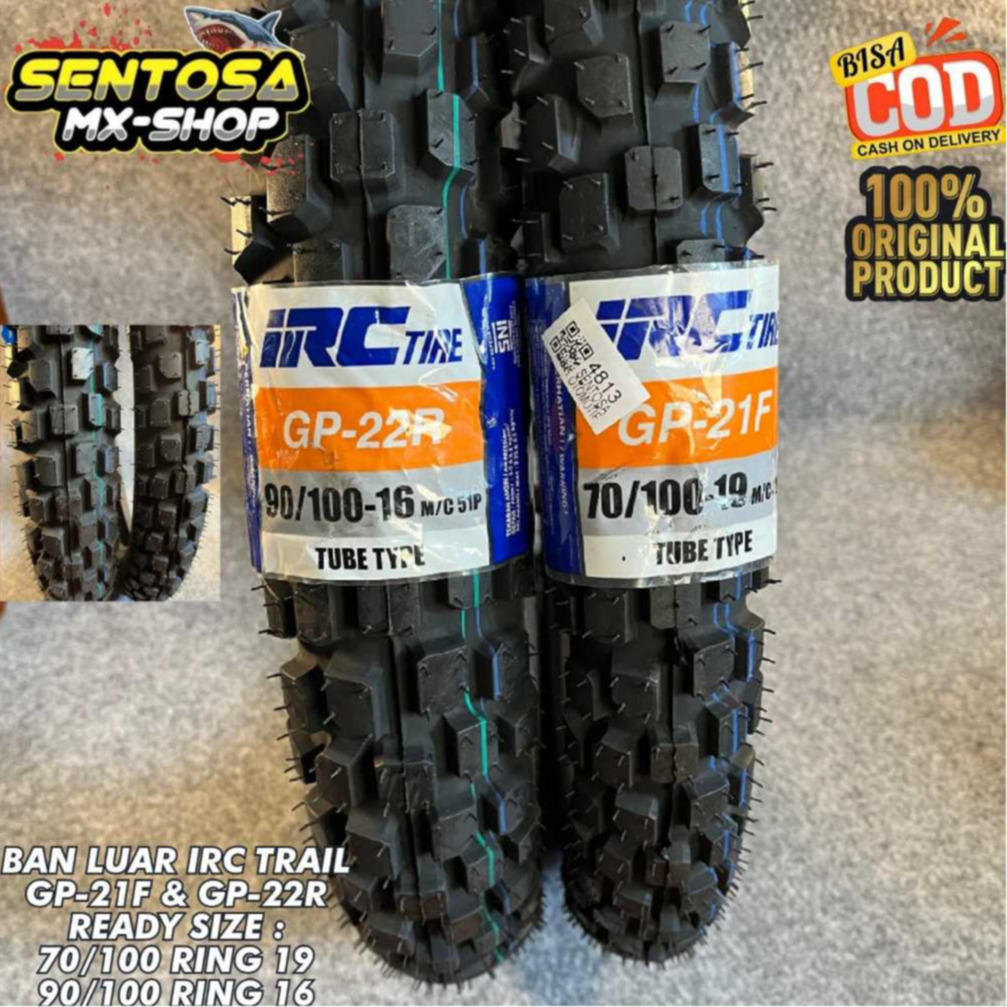 ( IRC TIRE ) TRAIL OUTER TIRE GP-22R 90/100 Ring 16 & GP-21F 70/100 ...