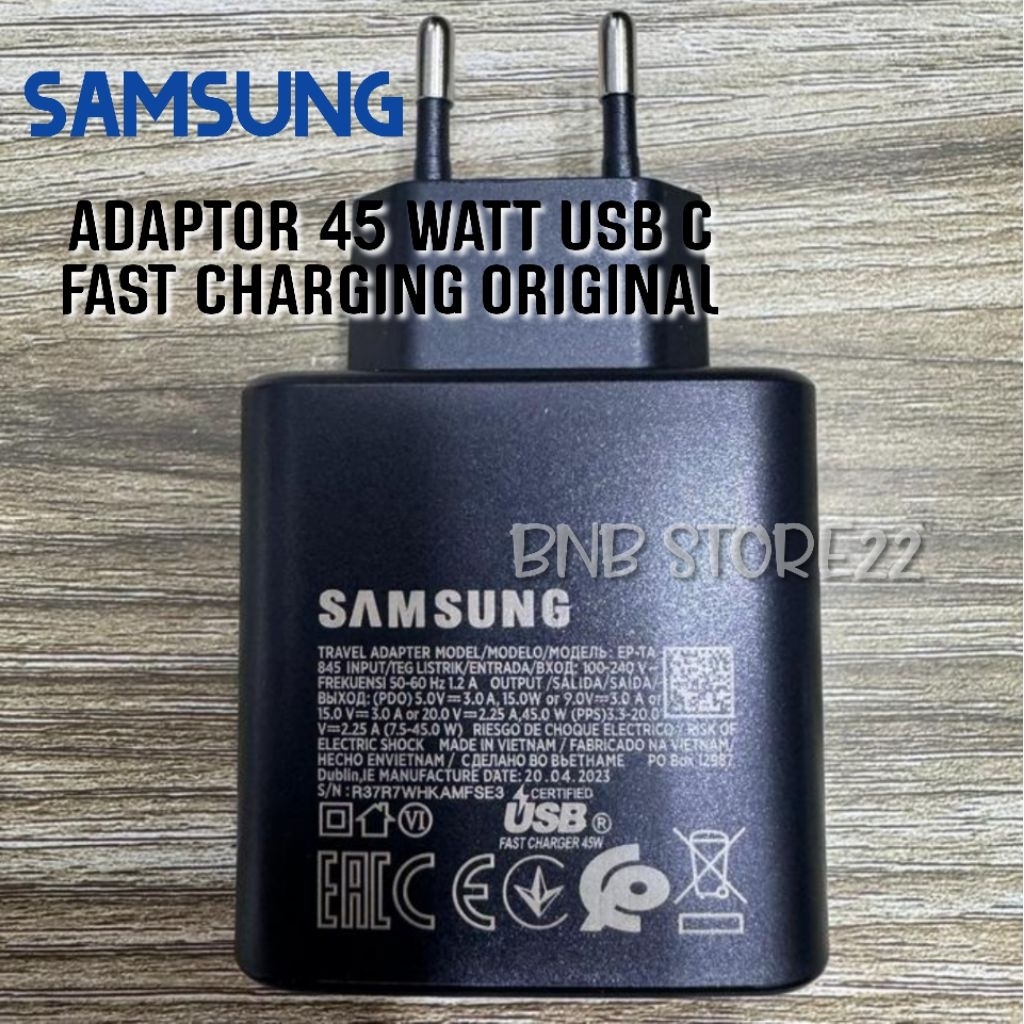 SAMSUNG ADAPTER 45 WATT GALAXY M56 5G ORIGINAL TYPE C FAST CHARGING ...