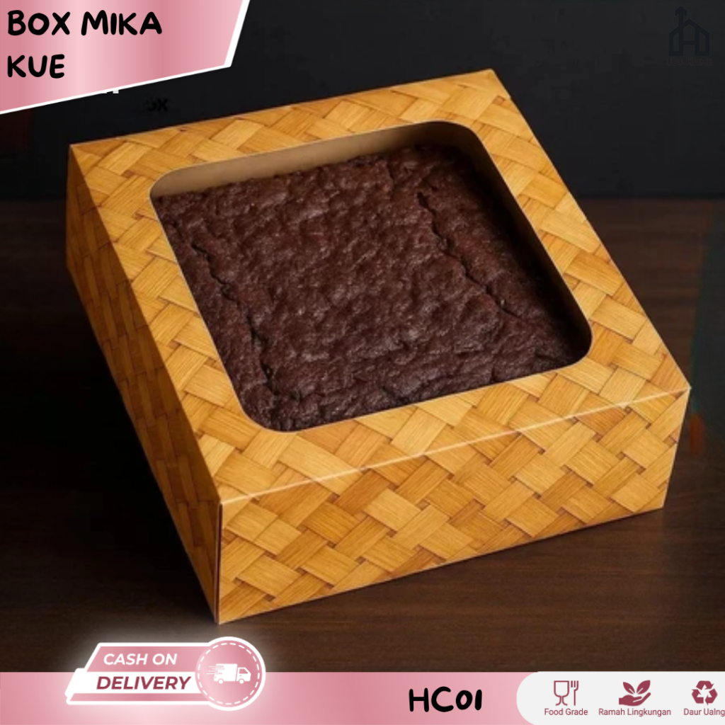 Plain Laminated Brownie Box Window Thick Bread Brownie Cake Box ...