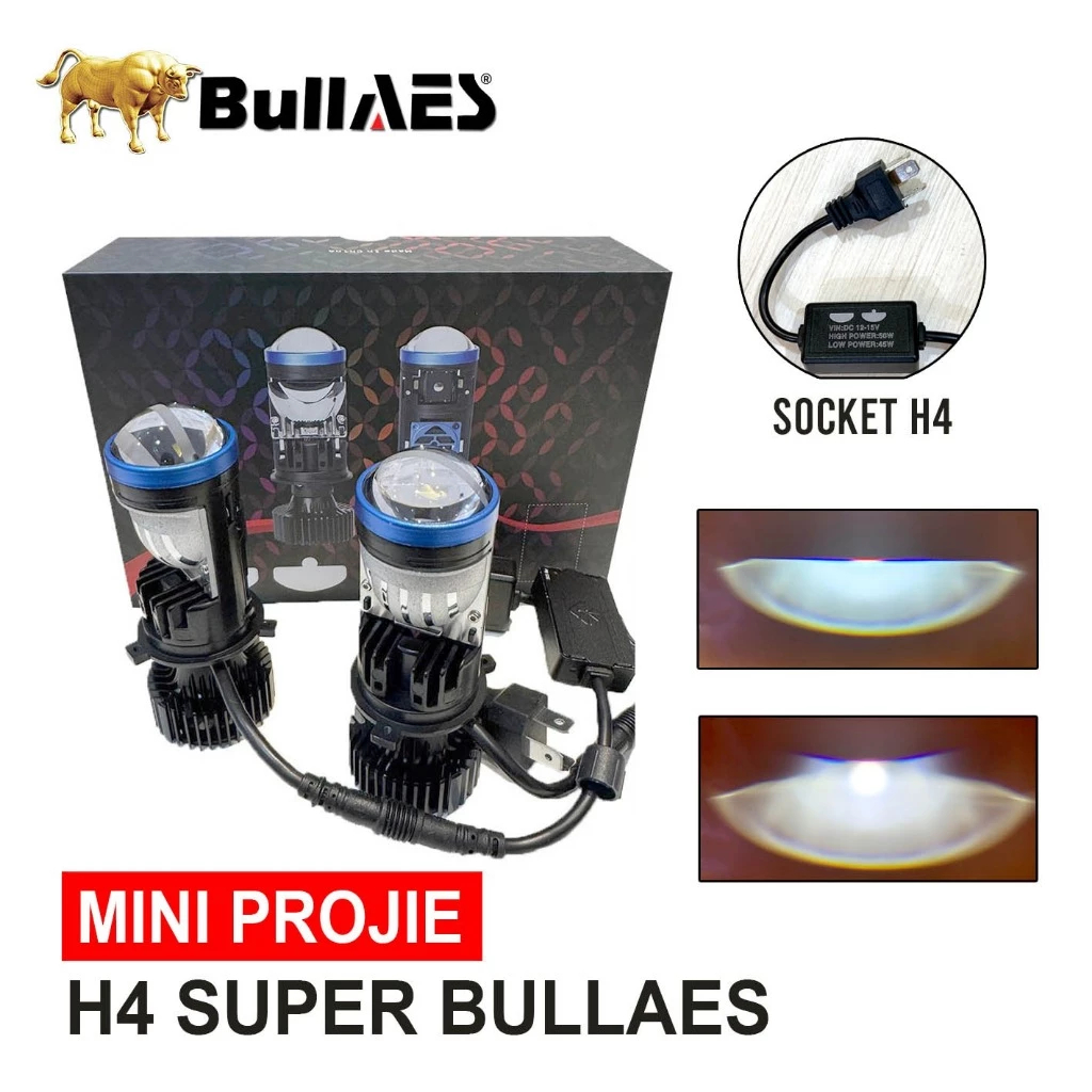 ANDR Bilens LED Projector Lens Biled AES H4 Super Bullaes Double ...