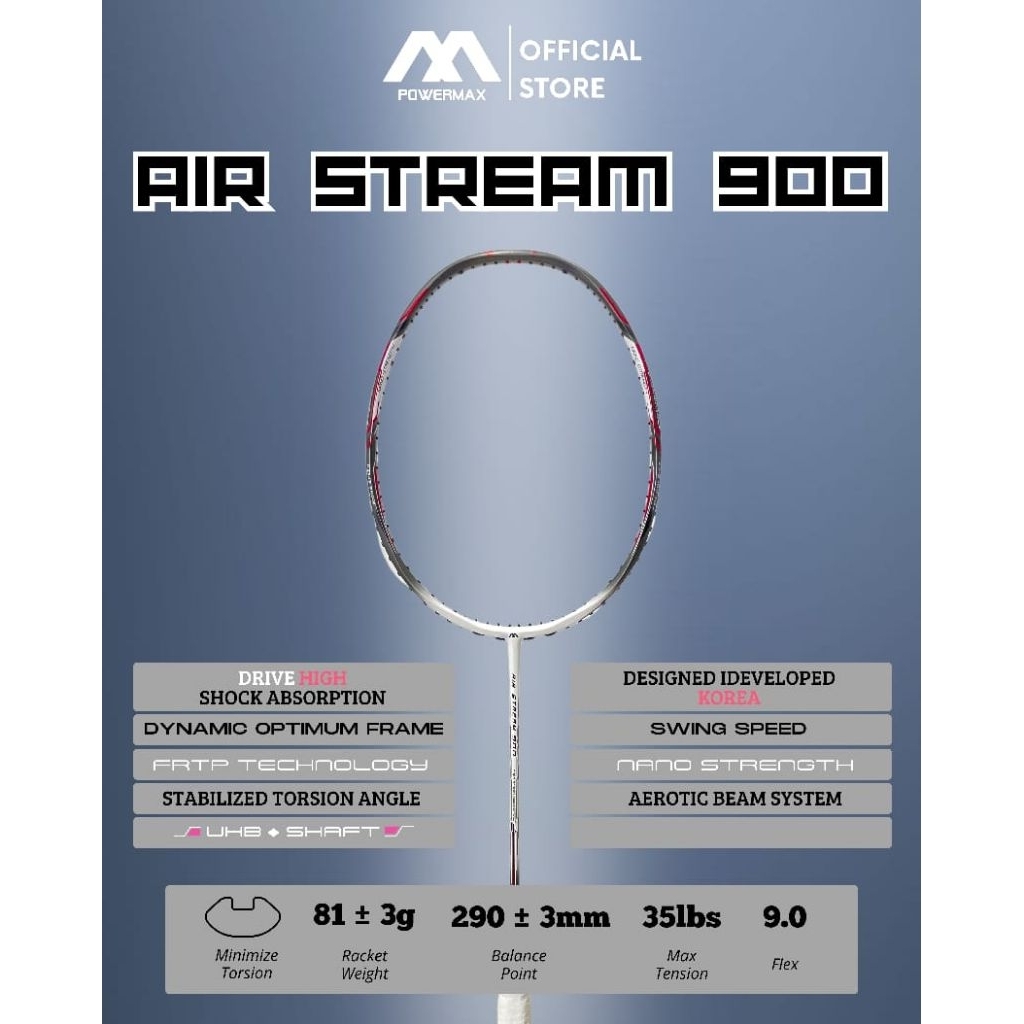 Powermax Air Stream 900 Badminton Racket Original Air Stream 900 ...
