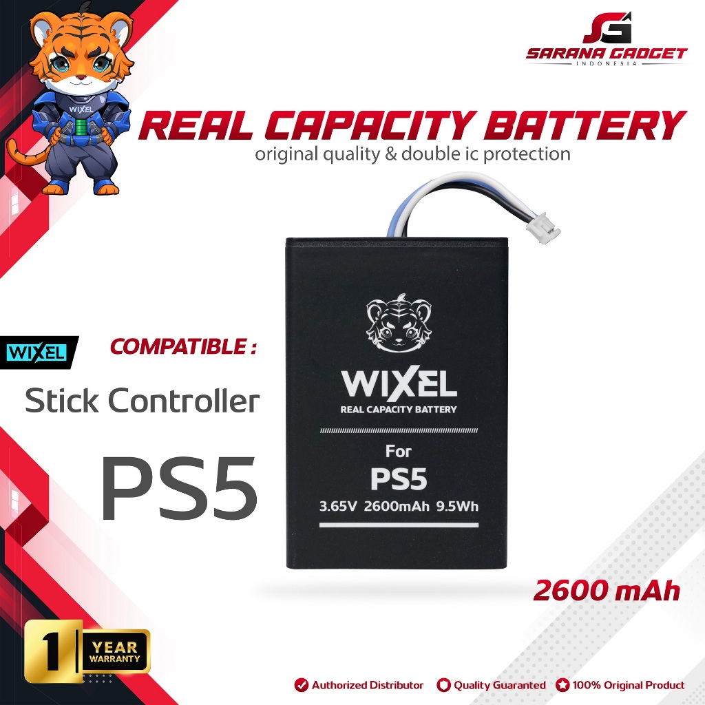 WXEL Battery Stick Controller PS5 / PlayStation PS 5 Real Capacity ...