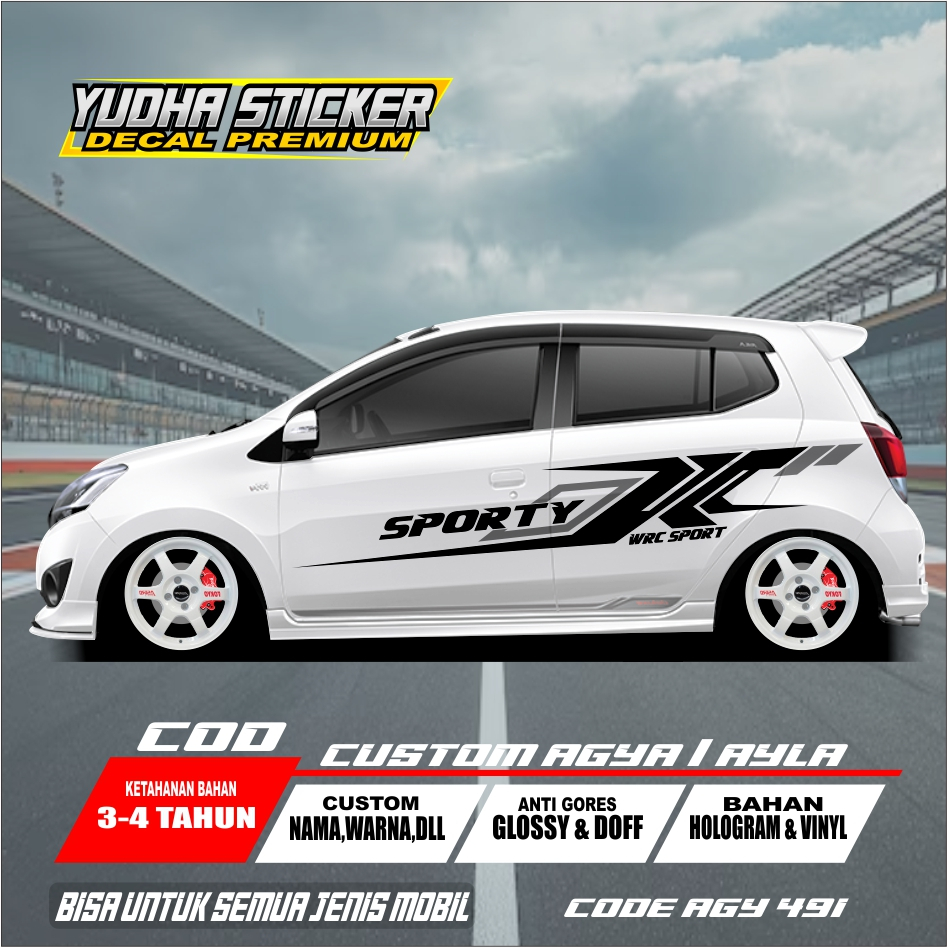 CAR BODY STICKER VARIATION GRAFFITI SPORTY AGYA, AYLA, YARIS, BRIO, ETC ...