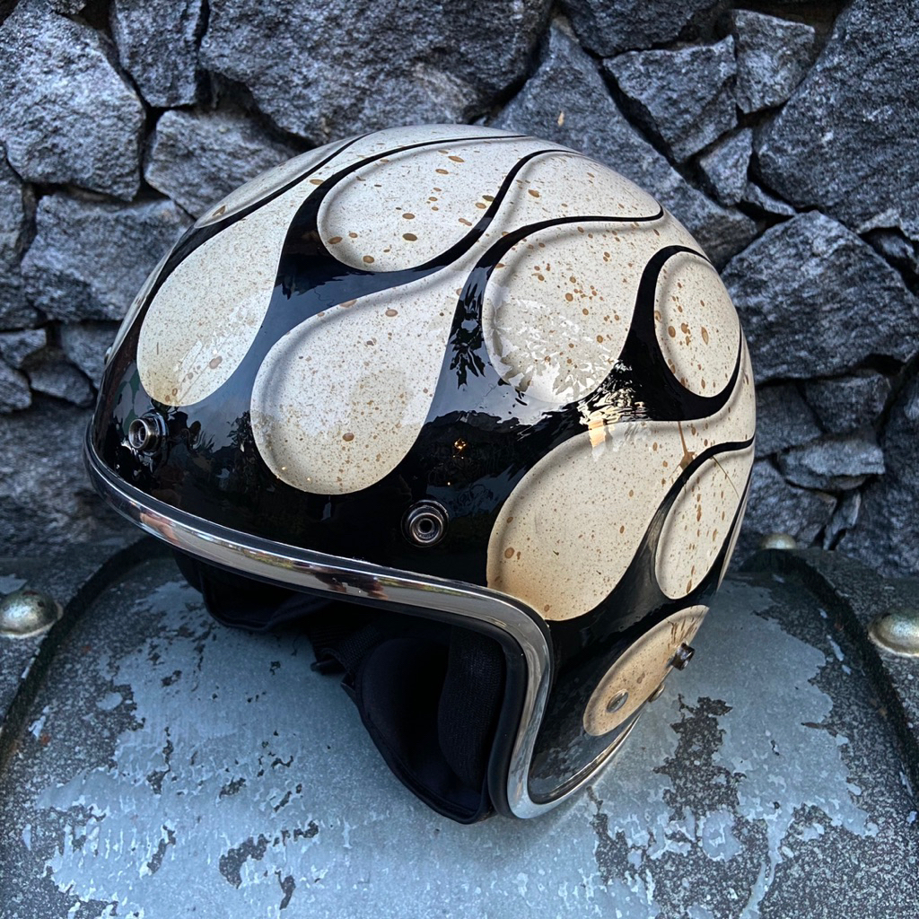 Patina Flame custom half face helmet | Shopee Malaysia