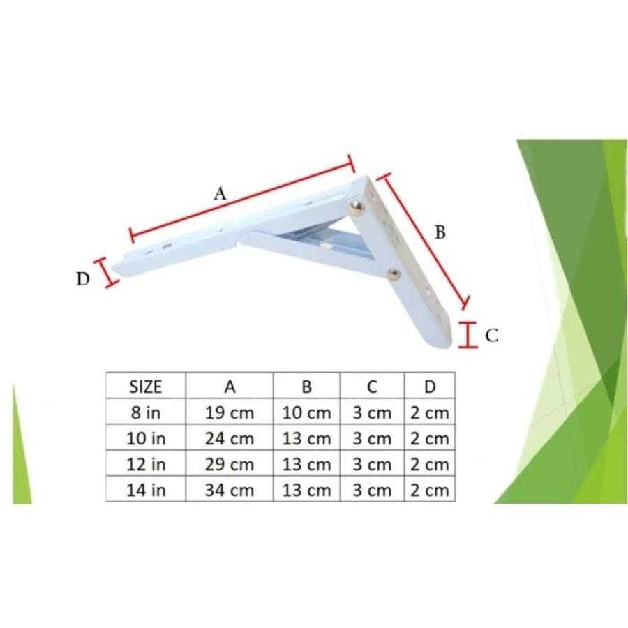 SIKU White Folding Shelf Elbow | 14 Inch Minimalist Wall Table Shelf ...