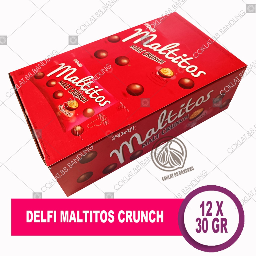 Delfi Maltitos Box Contents 12 x 28gr – Malt Chocolate Crunch Melted ...