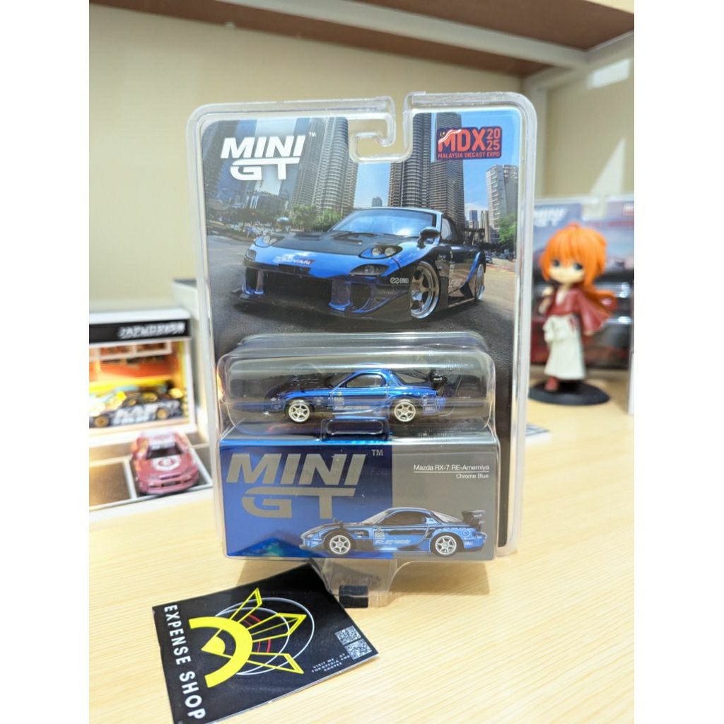 Mini GT 1020 Mazda Rx7 RE Amemoya chrome blue malaysia exclusive 2025 ...