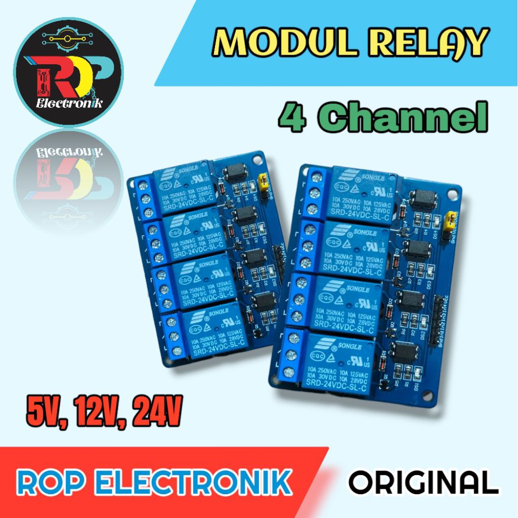 Relay Module For Arduino 5V 12V 24V Low Trigger 4 Channel With ...