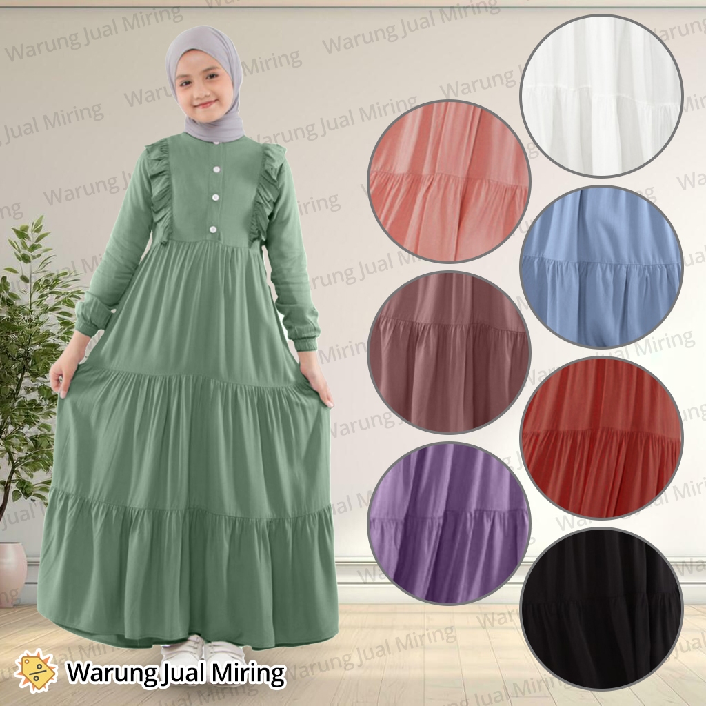 Gamis Clothes for Girls 2-12 Years Crinkle Airflow Dress Muslim Girls ...