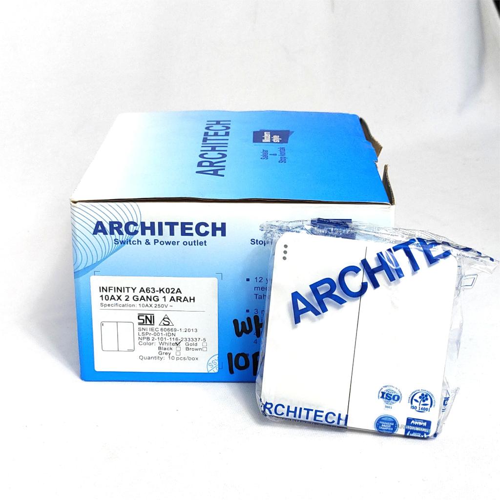 Architech Infinity 2 Gang 1 Way Switch White (A63-K02A) | Shopee Malaysia
