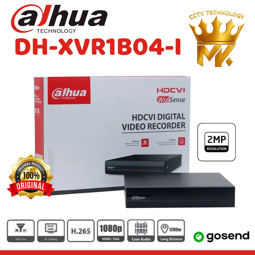 Dvr Dahua XVR1B04-I 4CHANNEL WizSense Digital Video Recorder Official ...