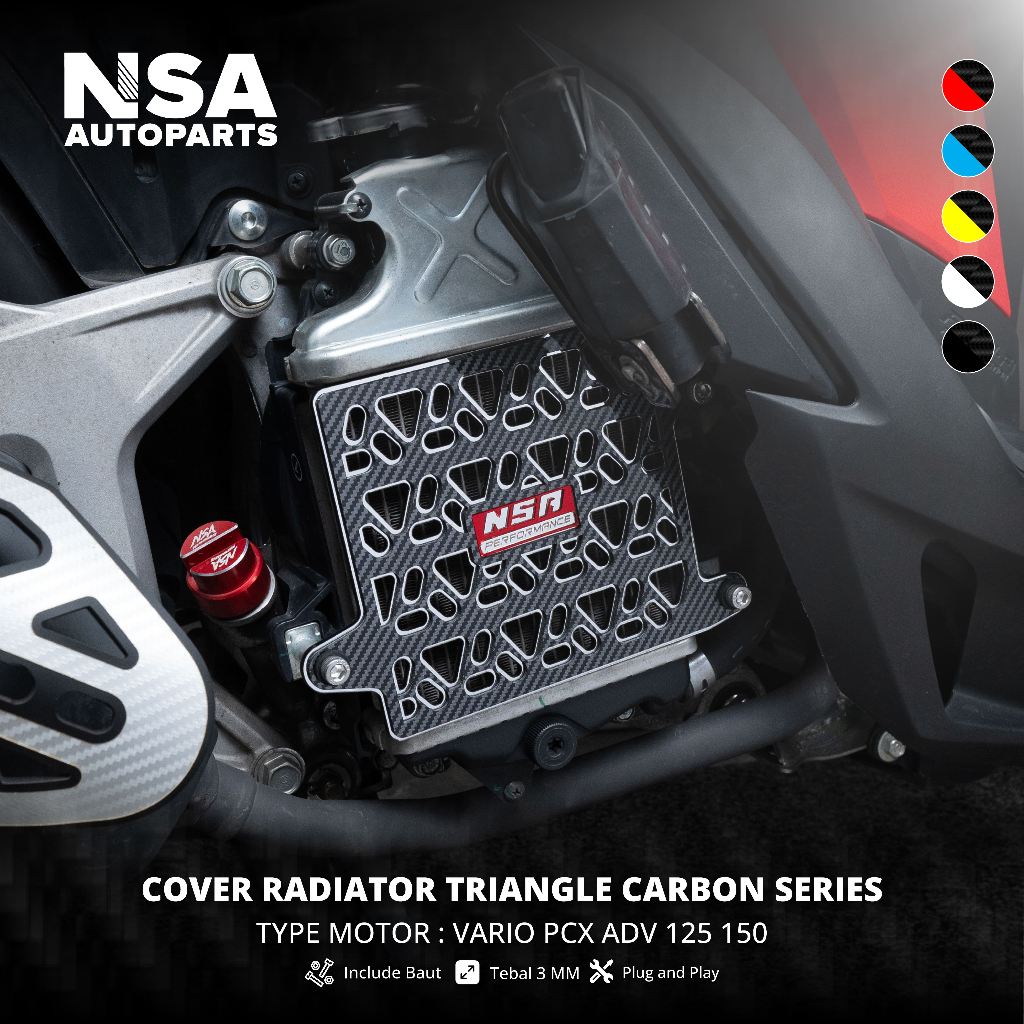 TRIANGLE FACELIFT RADIATOR COVER CARBON SERIES RADIATOR COVER NMAX ...