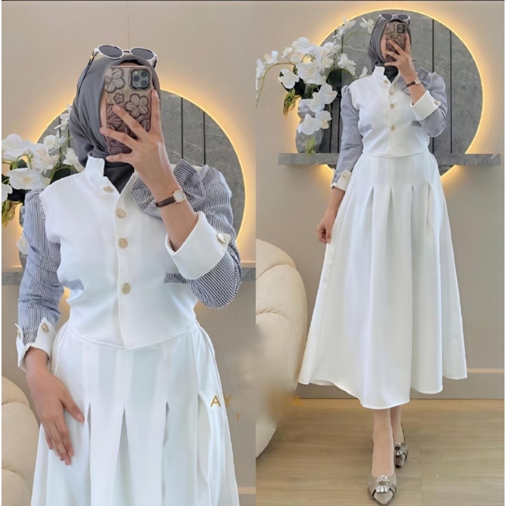 Hana skirt set muslim suit/ one set skirt | Shopee Malaysia