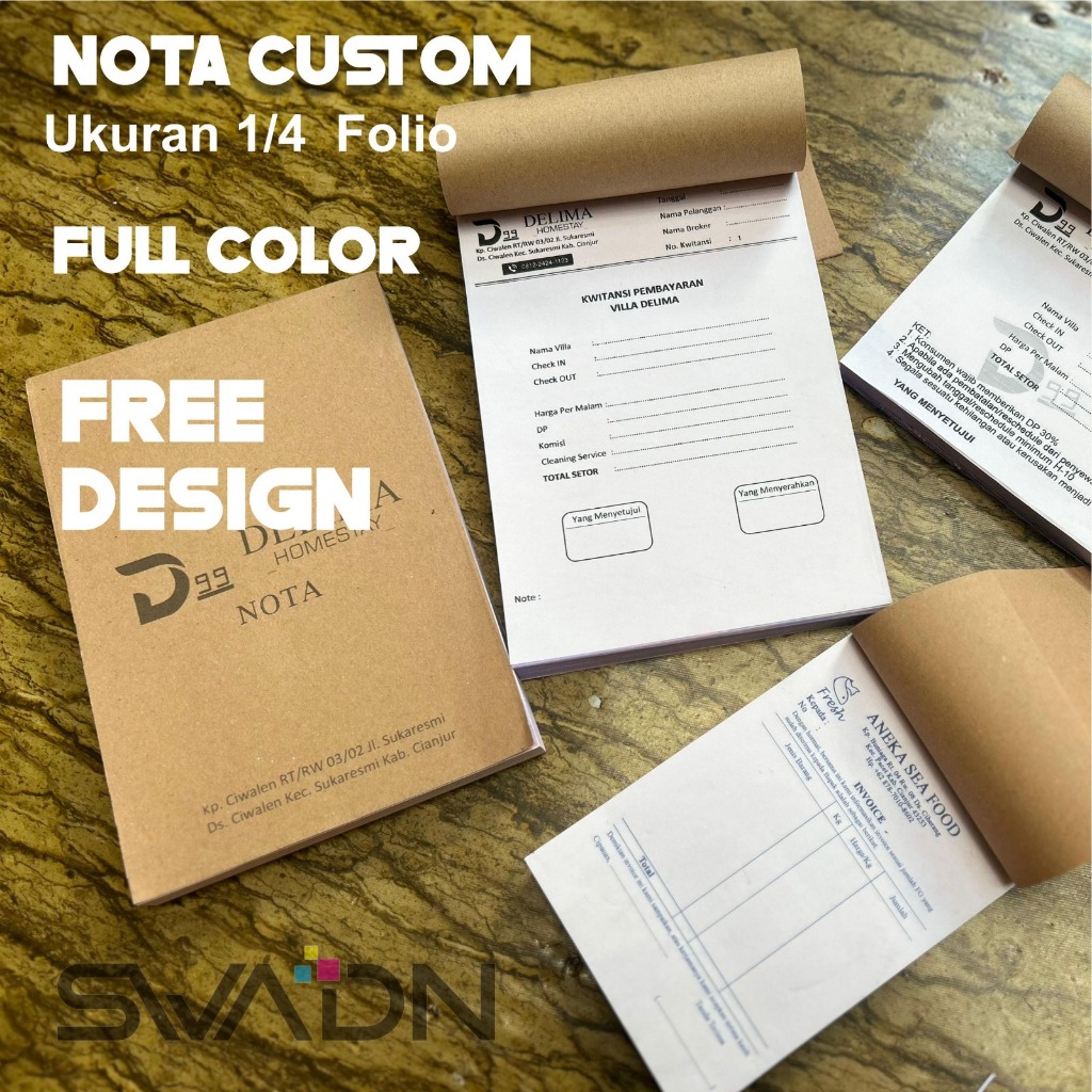 Print Custom Notes Size 1/1 21 x 33 cm 3 ply Free Design Can Use Your ...