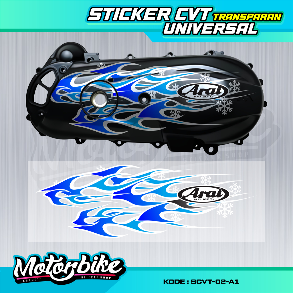 CVT Sticker for All Types of Motorcycles, Arai Motif Variations ...