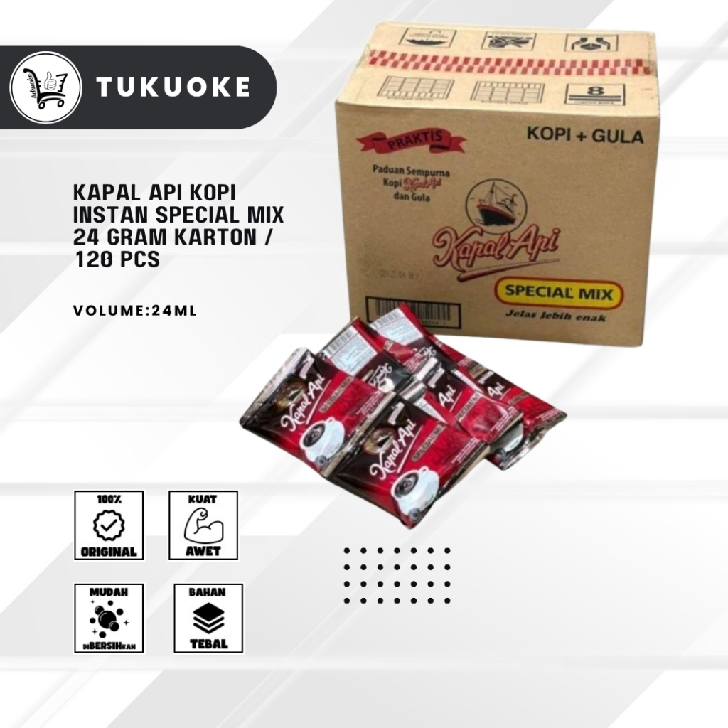 Kapal Api Instant Coffee Special Mix 24 grams Carton / 120 pcs | Shopee ...