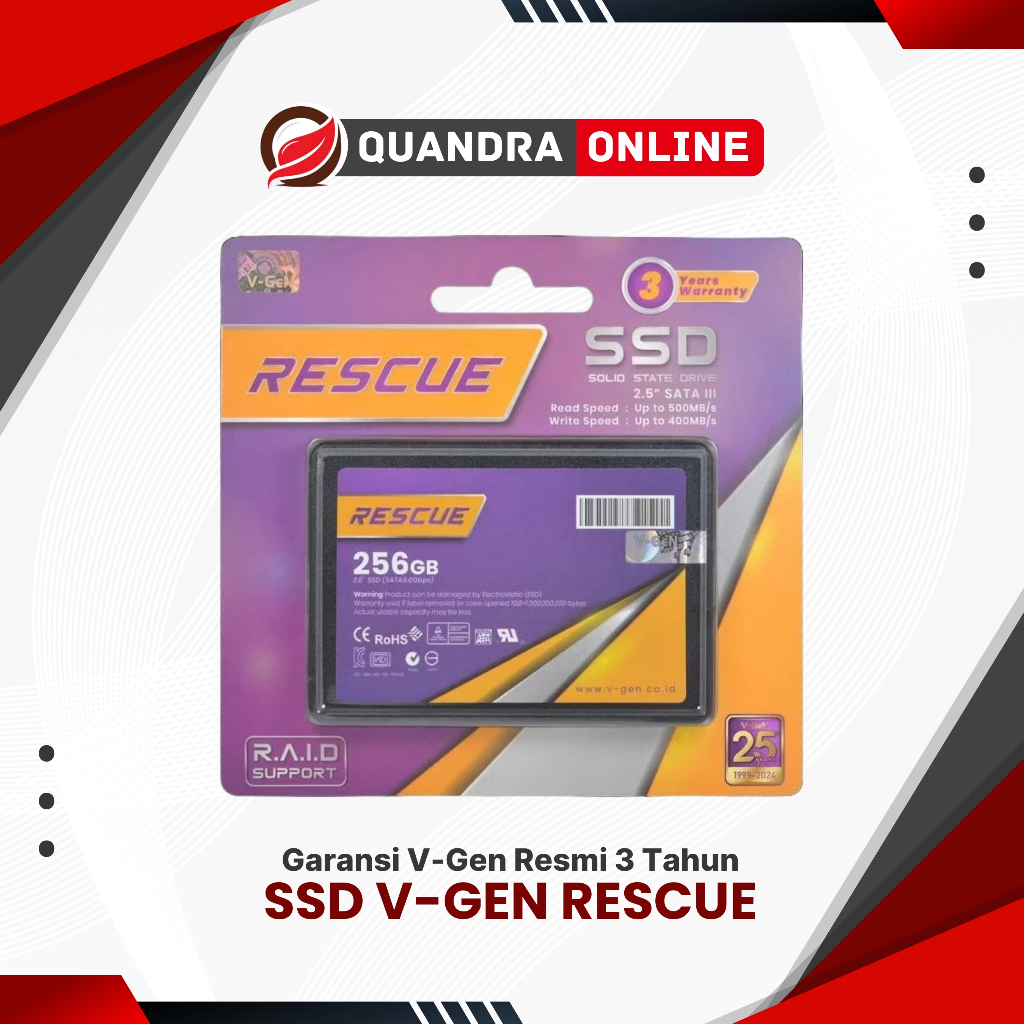 SSD V-Gen Rescue 256GB - Sata 3 VGen 128 GB 2.5" | Shopee Malaysia