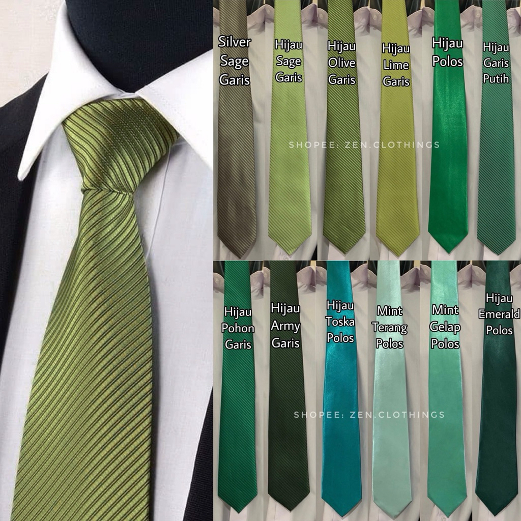 HIJAU Sage Olive Green Tie Dark Ijo Army Emerald Mint Tosca Bottle ...