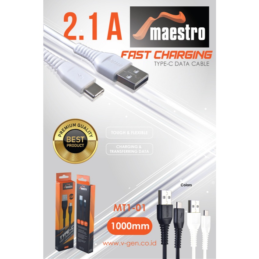 Data Cable Type-C 2.1A Fast Charging Maestro MT1-01 1M Data Cable ...
