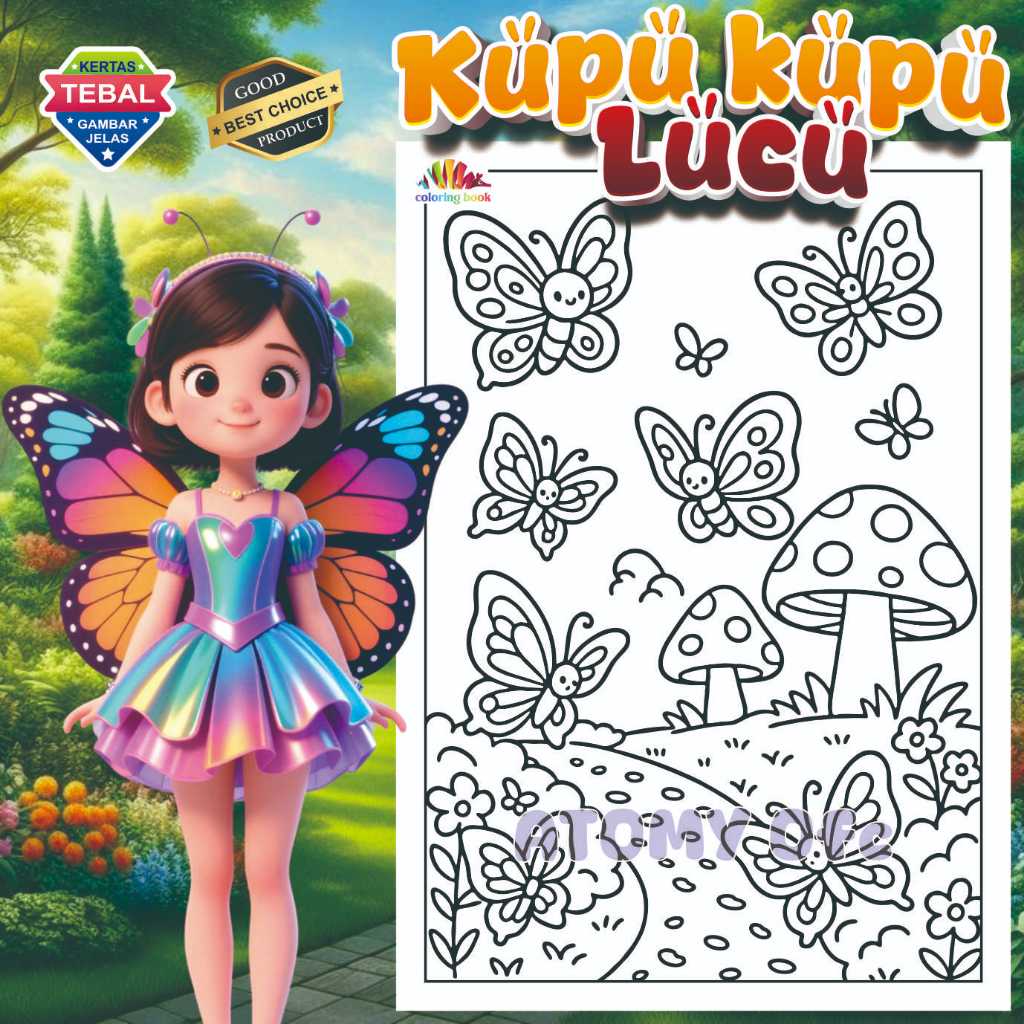 COLORING PAPER / COLORING / DRAWING PAPER / CUTE BUTTERFLY / COLORING ...