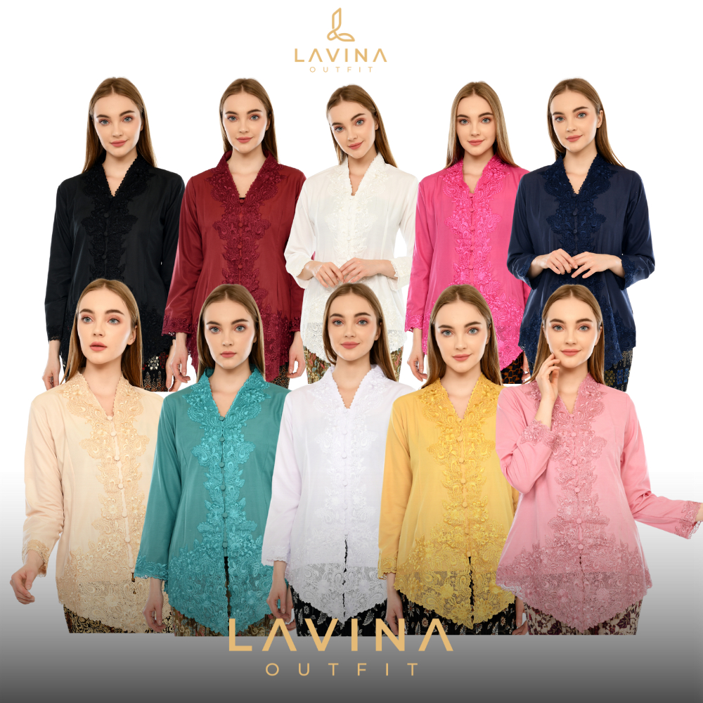 HIJAU MERAH Lavina – Modern Embroidered Encim Kebaya, Traditional ...