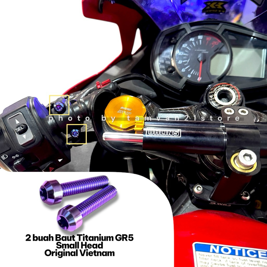 2 PCS ZX25R ZX4R ZX6R UNIVERSAL GR5 TITANIUM ORIGINAL HANDLEBAR HOLDER ...