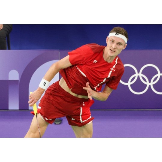 Viktor Axelsen of Team Danish Games Paris 2024 Badminton Jersey T-Shirt ...