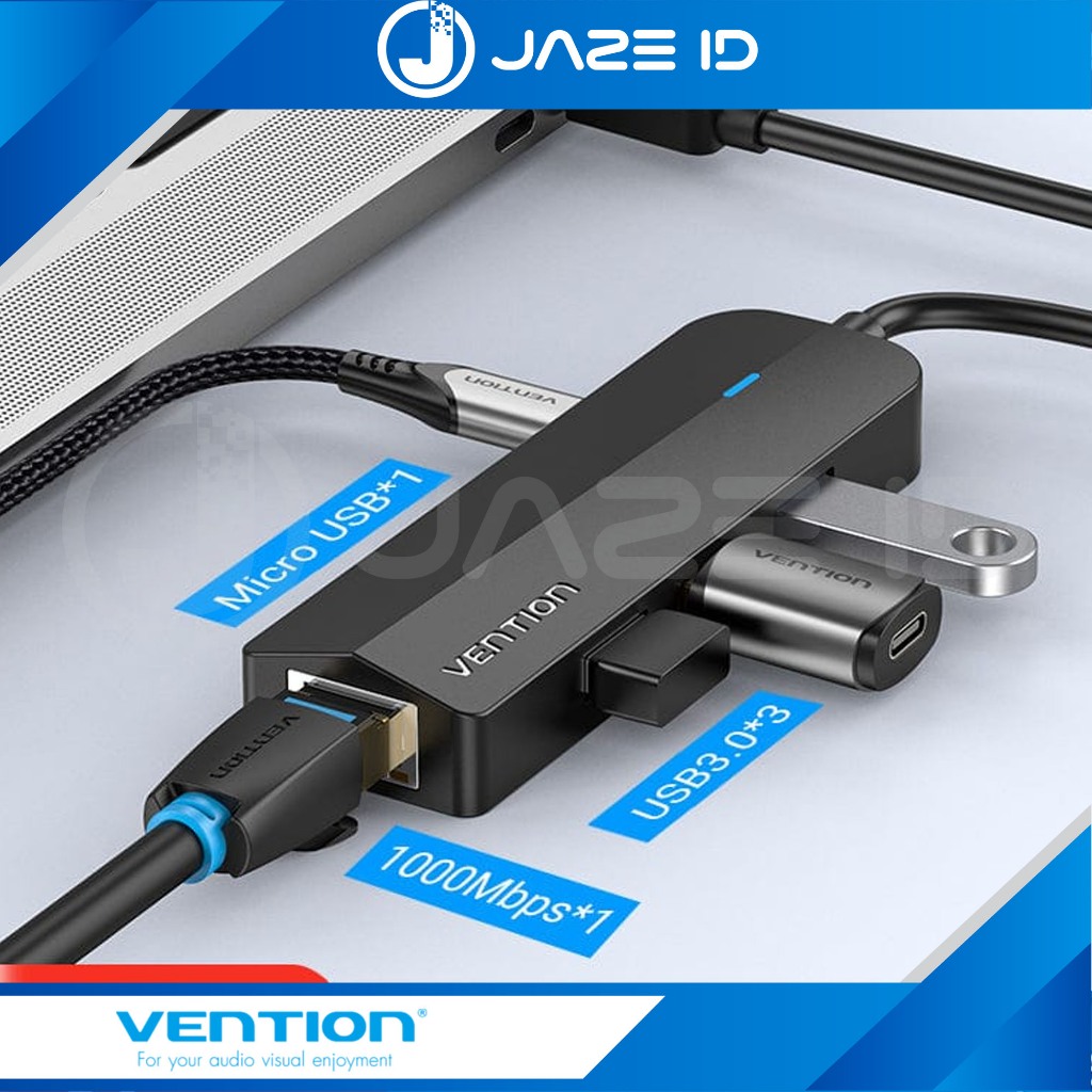 Vention USB Hub 3.0 with Gigabit Ethernet Type C RJ45 LAN Network ...