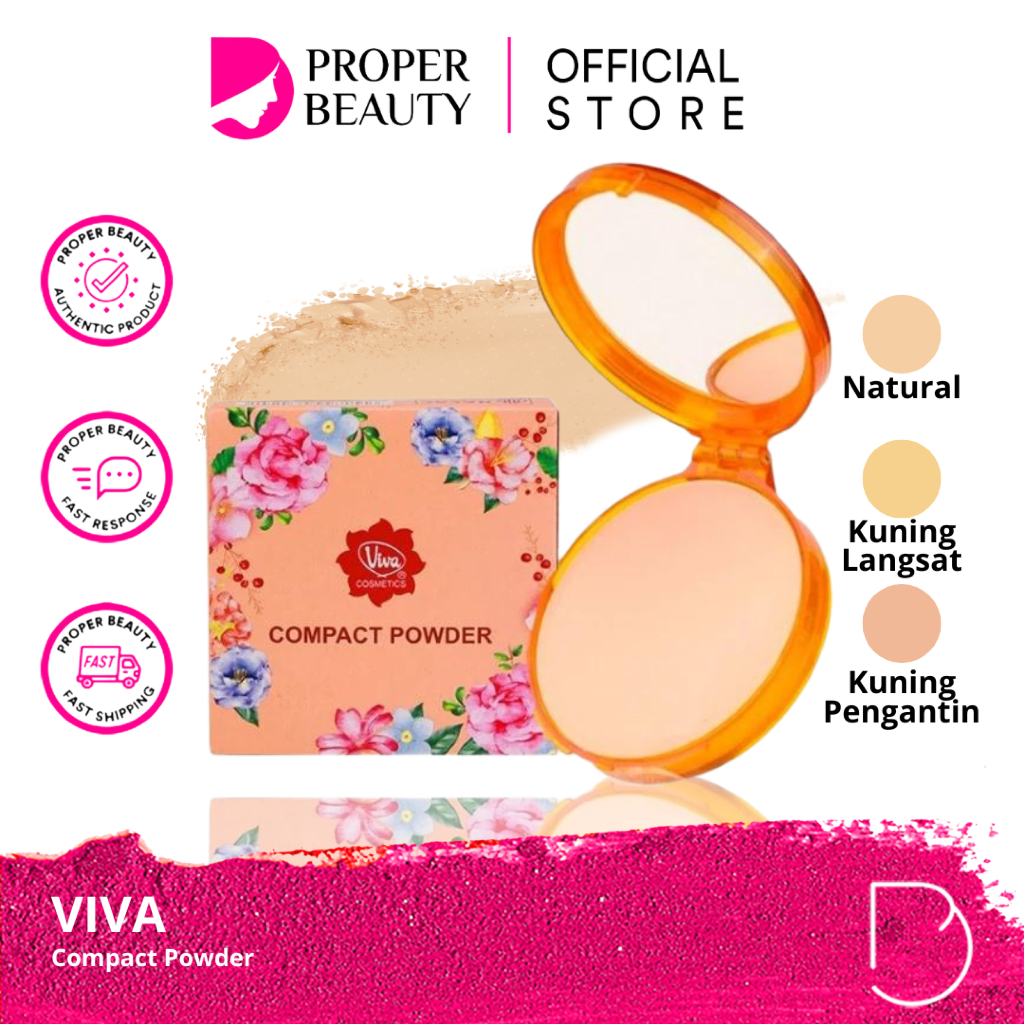 VIVA Compact Powder | Facial Pressed Powder 19g | Natural Bridal ...