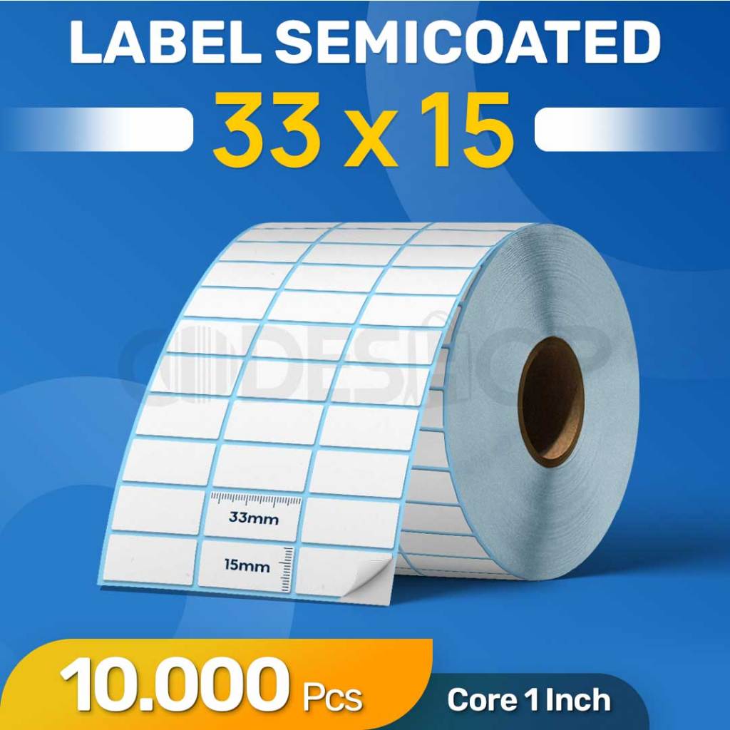 Barcode Label 33 x 15 (3 Lines) Semicoated Label Paper 33 x 15 mm ...