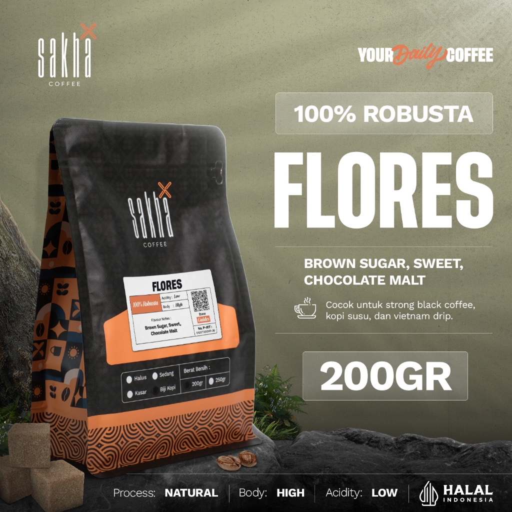 Fine Robusta Flores Bajawa Ground Coffee Beans Espresso Coffee Roast ...