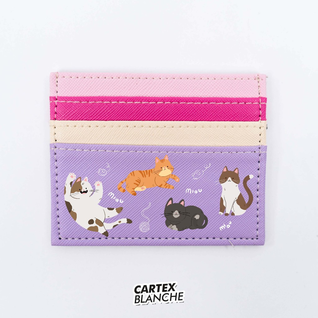 Cartexblanche Meow Meow Cat Card Holder Unisex Premium Card Wallet for ...