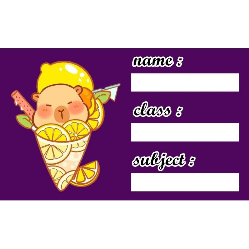 Capybara CAPIBARA KAPIBARA BOOK NAME STICKER LABEL 02 | Shopee Malaysia
