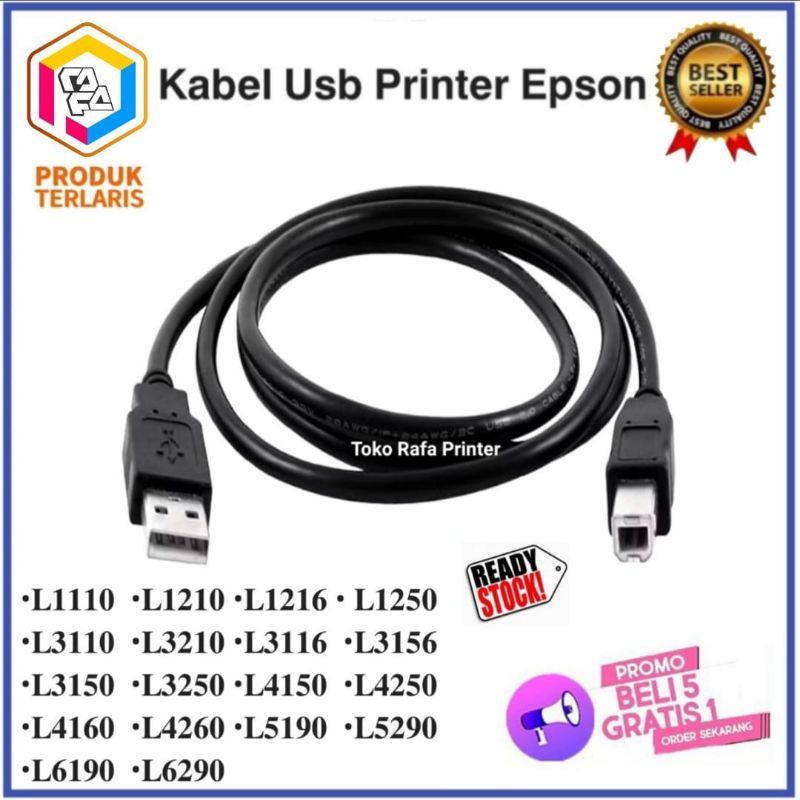 Epson Printer Usb Cable L1110 L1210 L3110 L3210 L3150 L3250 L4150 L4250 ...