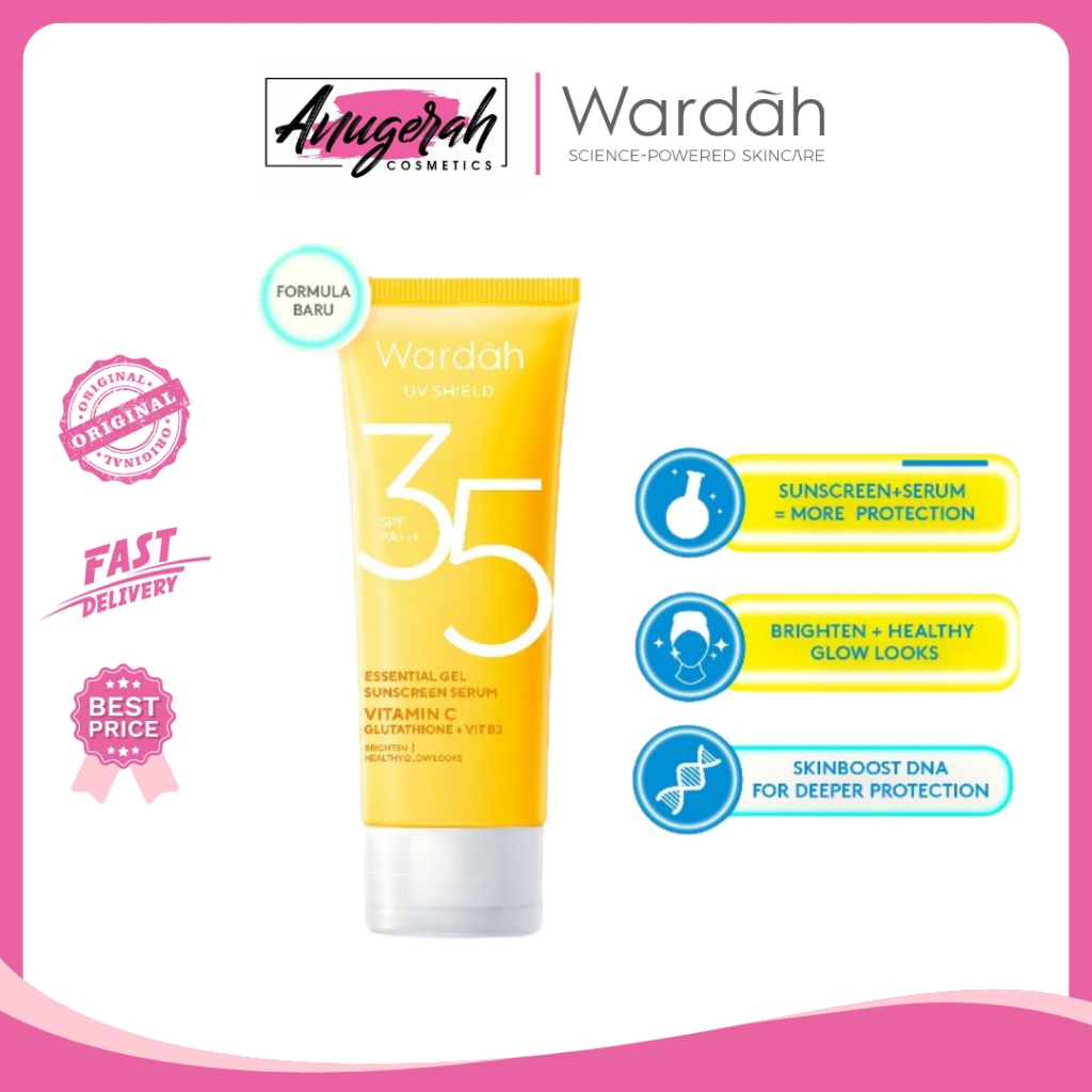 Wardah UV Shield Essential Sunscreen Gel SPF 35 PA +++ 40 ml ...