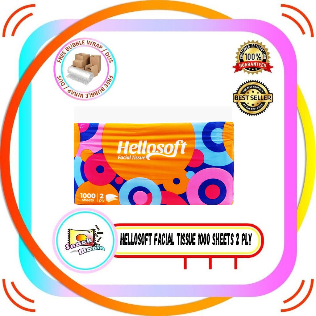Hellosoft Facial Tissue 1000 Sheets 2 Ply Facial Tissue | Shopee Malaysia