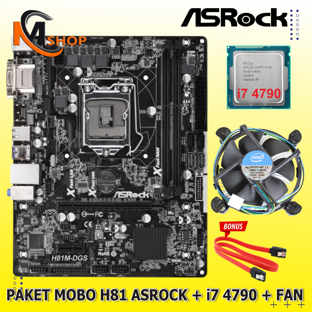 Mobo Motherboard Mainboard Package Intel H81 Asrock LGA 1150 DDR3+Intel ...