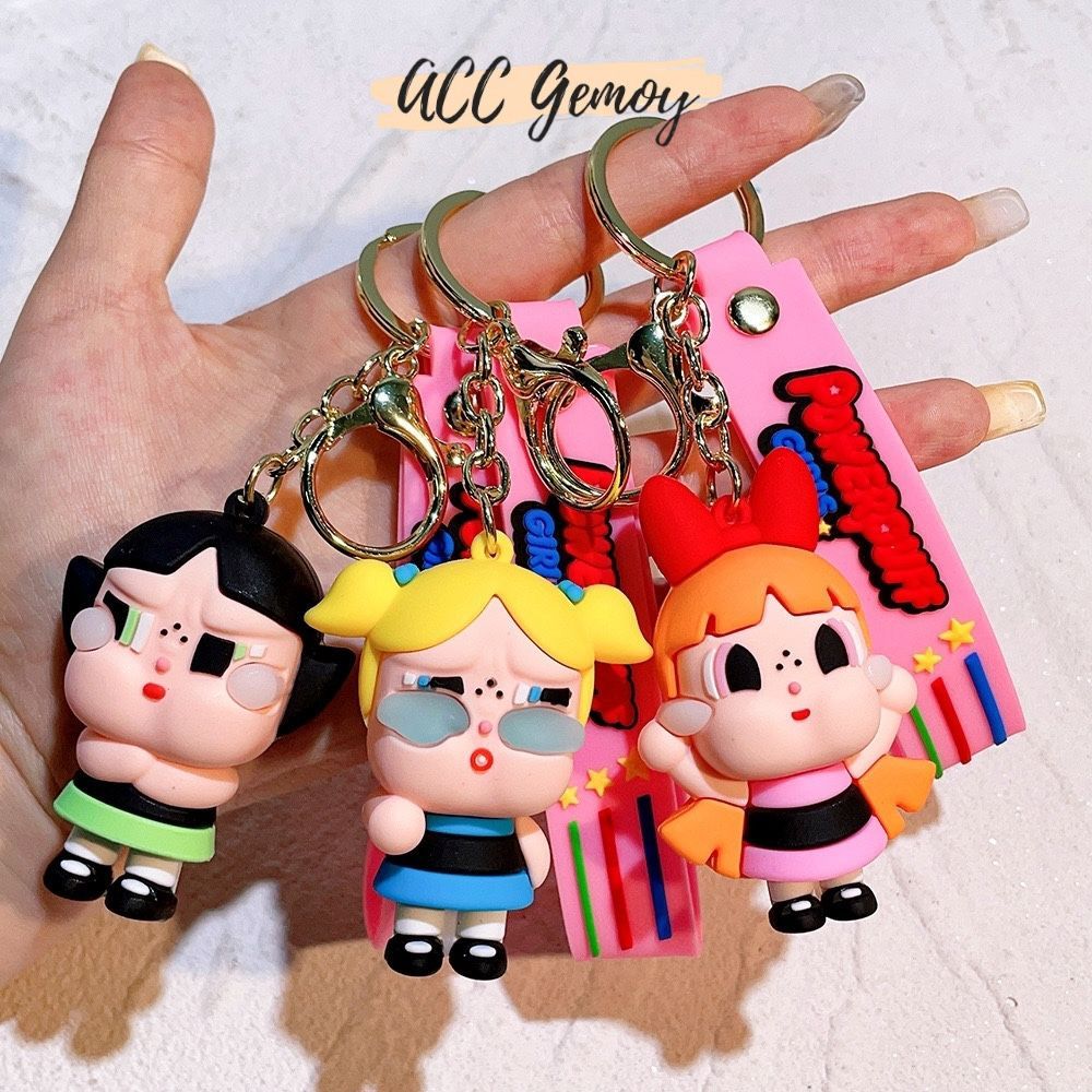GANTUNGAN Acc GEMOY Keychain Cry Baby Power Puff Girls PPG Character ...