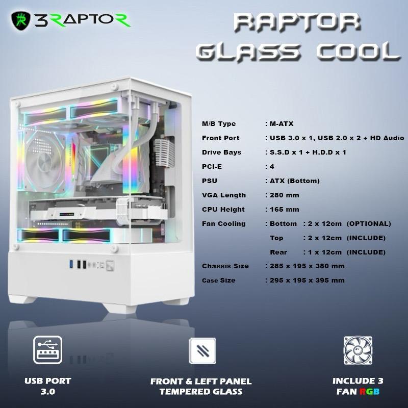 Gaming Case Raptor Glass Flow A Series White M-ATX/ITX - Gaming Case ...