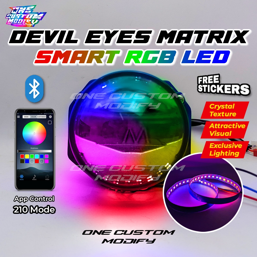 Devil/Demon Eyes Matrix Smartled RGB Bluetooth 210 Biled Light Modes ...