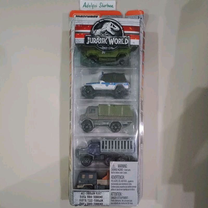 Matchbox jurassic world gift pack contains 5 packs all terrain fleet ...