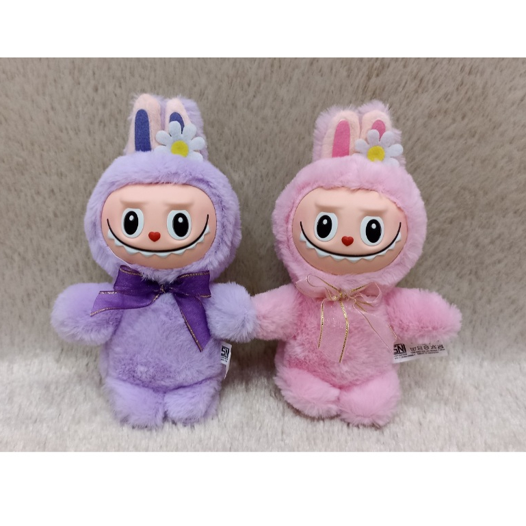 GANTUNGAN Labubu The Monsters Macarone Kawai Doll Rubber FACE Keychain ...