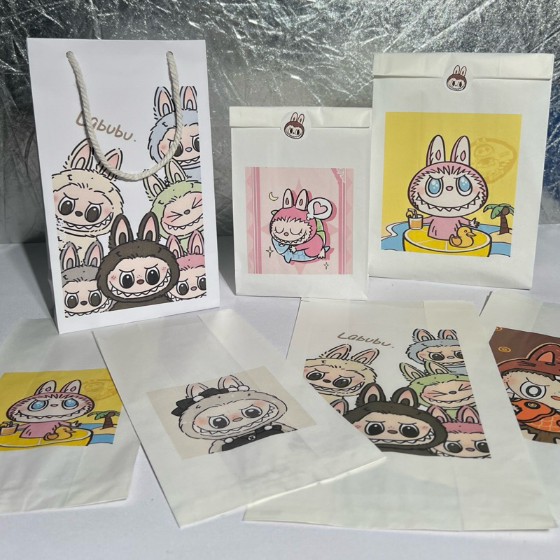 PUTIH Packaging Paperbag White Envelope With Labubu aesthetic motif ...