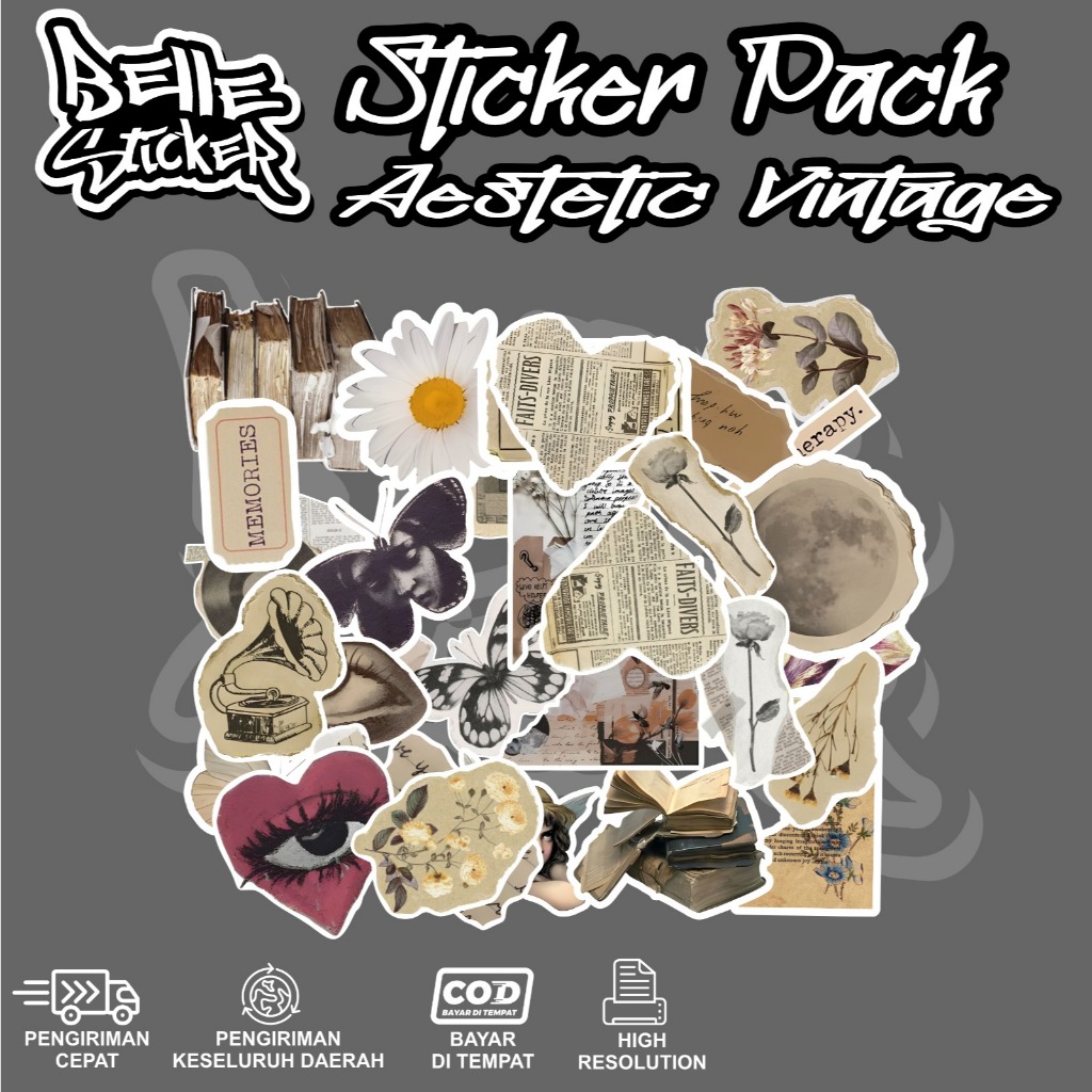 Aesthetic Sticker RETRO Style INS Newspaper Sticker Literature And Art ...