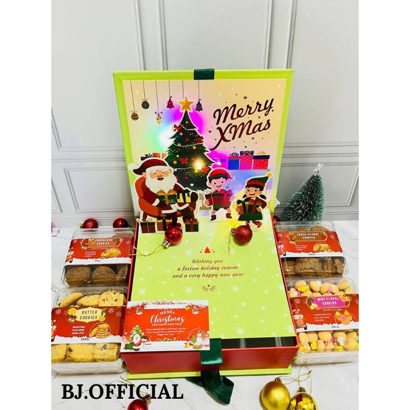 [READY Hampers CHRISTMAS PARCEN HARDBOX] CONTAINS 4 VARIANTS OF COOKIES ...