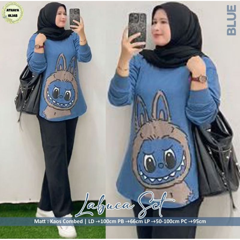 Labuca Women's Suits With T-Shirt Material by Hijab Labubu Motif ...
