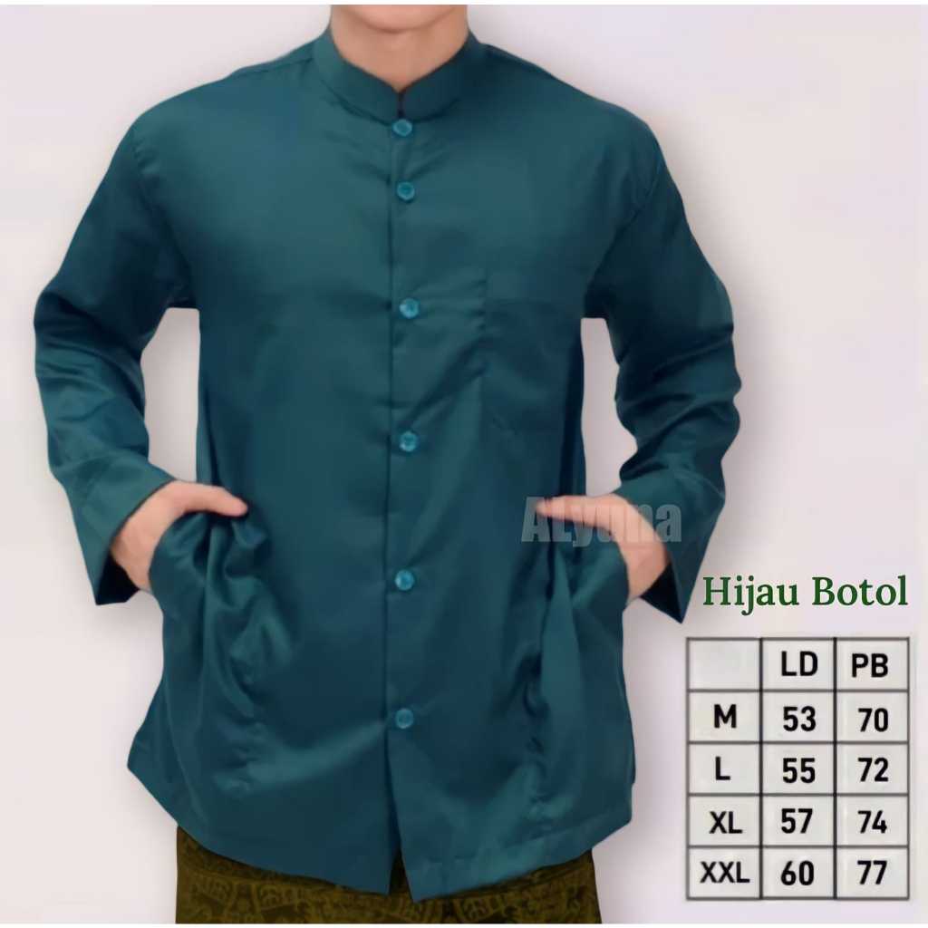 HIJAU Koko Haibah Long Sleeve Side Pockets Koko Bottle Green Koko ...