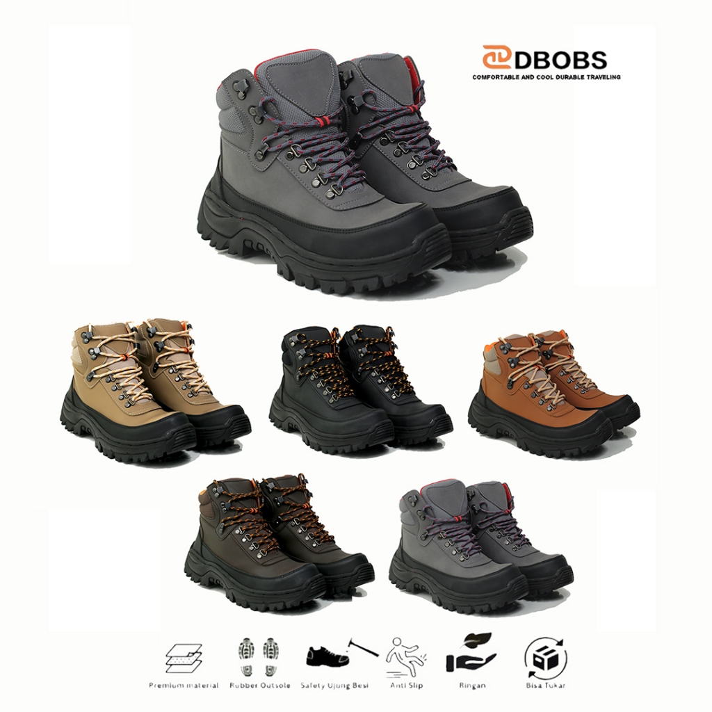 Men's Safety Shoes High Boots Iron Toe Original Dbobs Handmade Septi ...