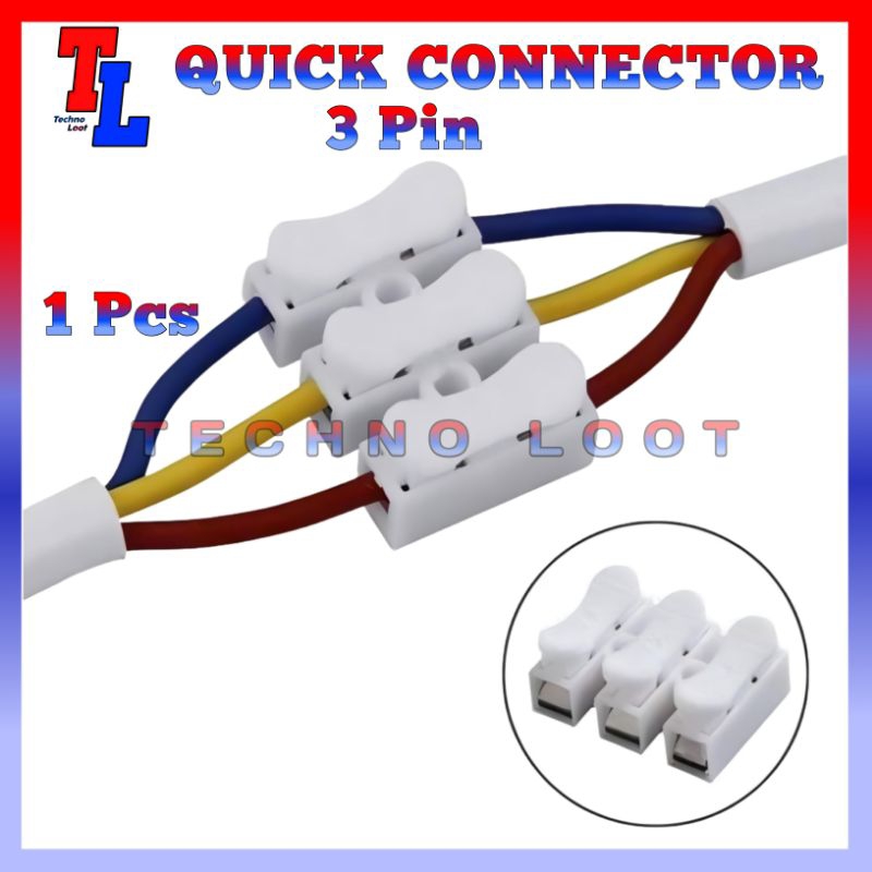 Quick Connector Terminal Lock 3 Pin Cable Clip Connection | Shopee Malaysia