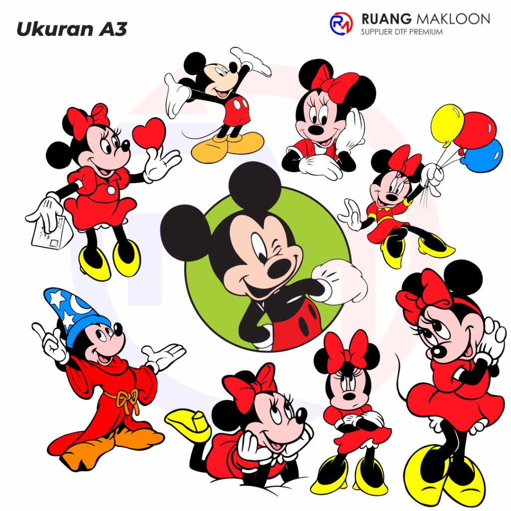 Iron-on Screen Printing DTF Screen Printing A3 Mickey Mouse Unit ...